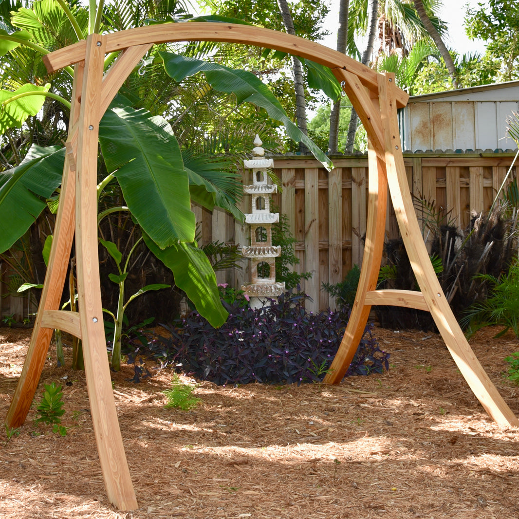 Double Deluxe Key West Swing and Wood Arc Swing Stand – }